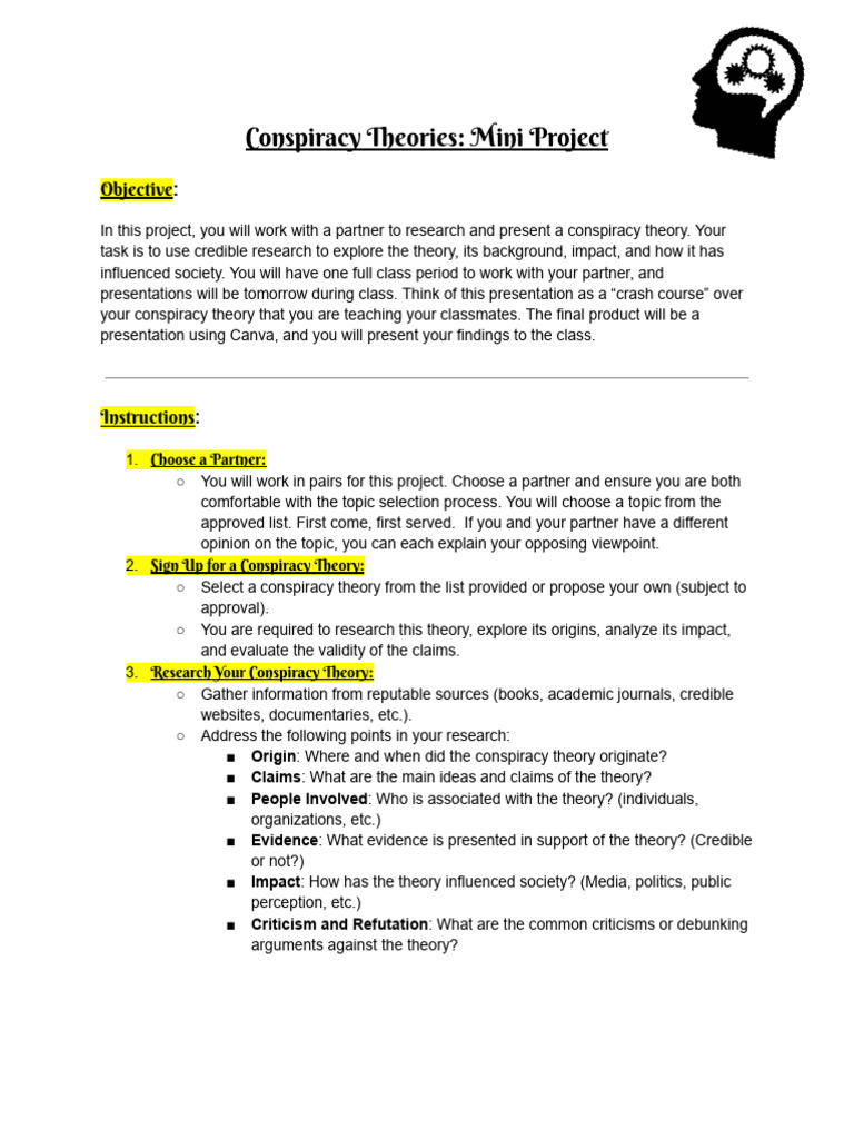Conspiracy Theory Presentation Guide | PDF | Conspiracy Theory | Cognition
