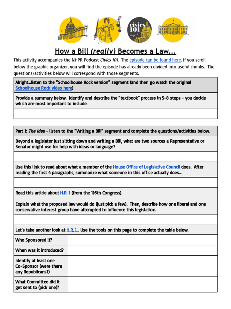 How A Bill Lesson BLANK | PDF | United States House Of Representatives ...