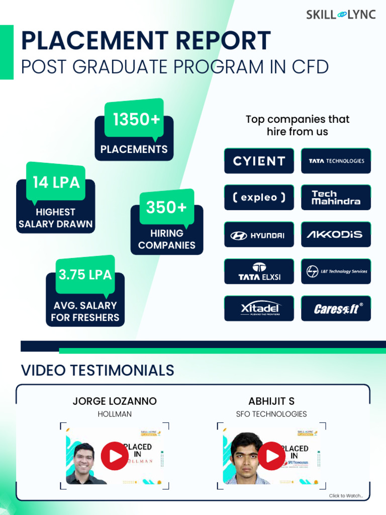 Placement Report: Post Graduate CFD Program | PDF