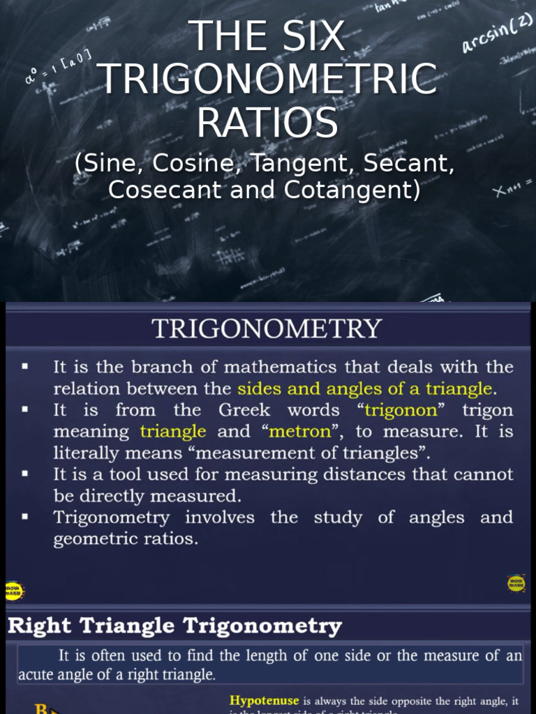 The 6 Trigonometric Ratios Lesson 1 | PDF