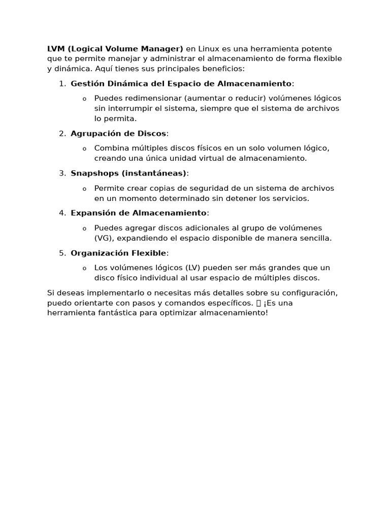 Storia 3 LVM Usos | PDF