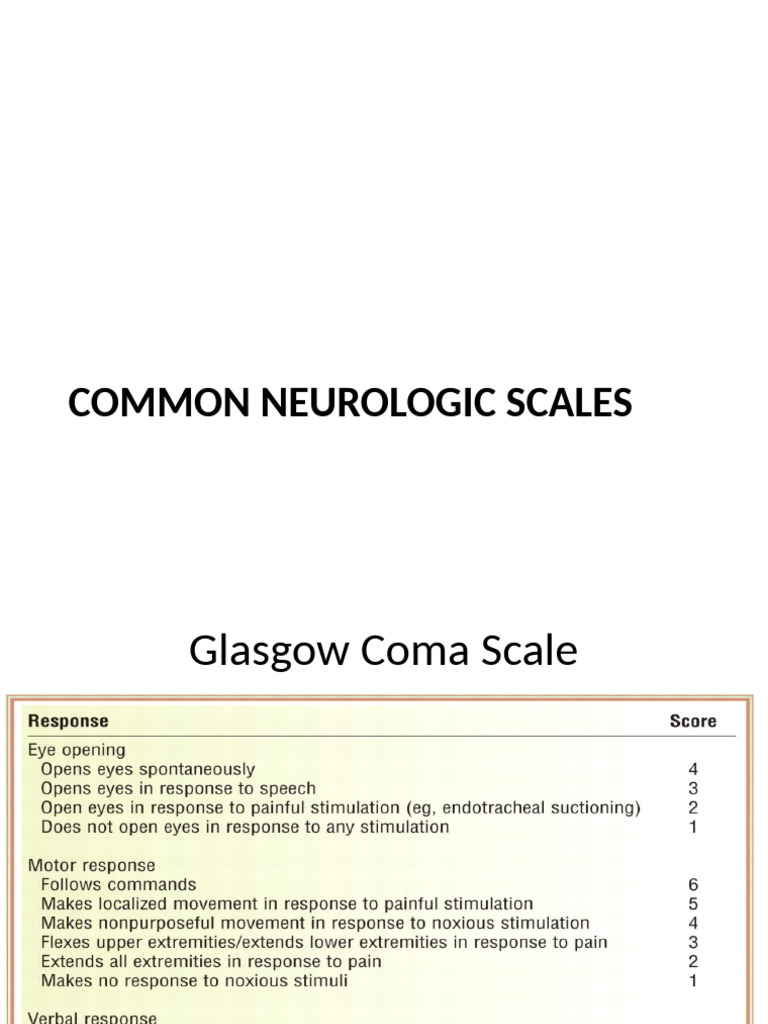 Stroke Scales | PDF | Stroke | Coma
