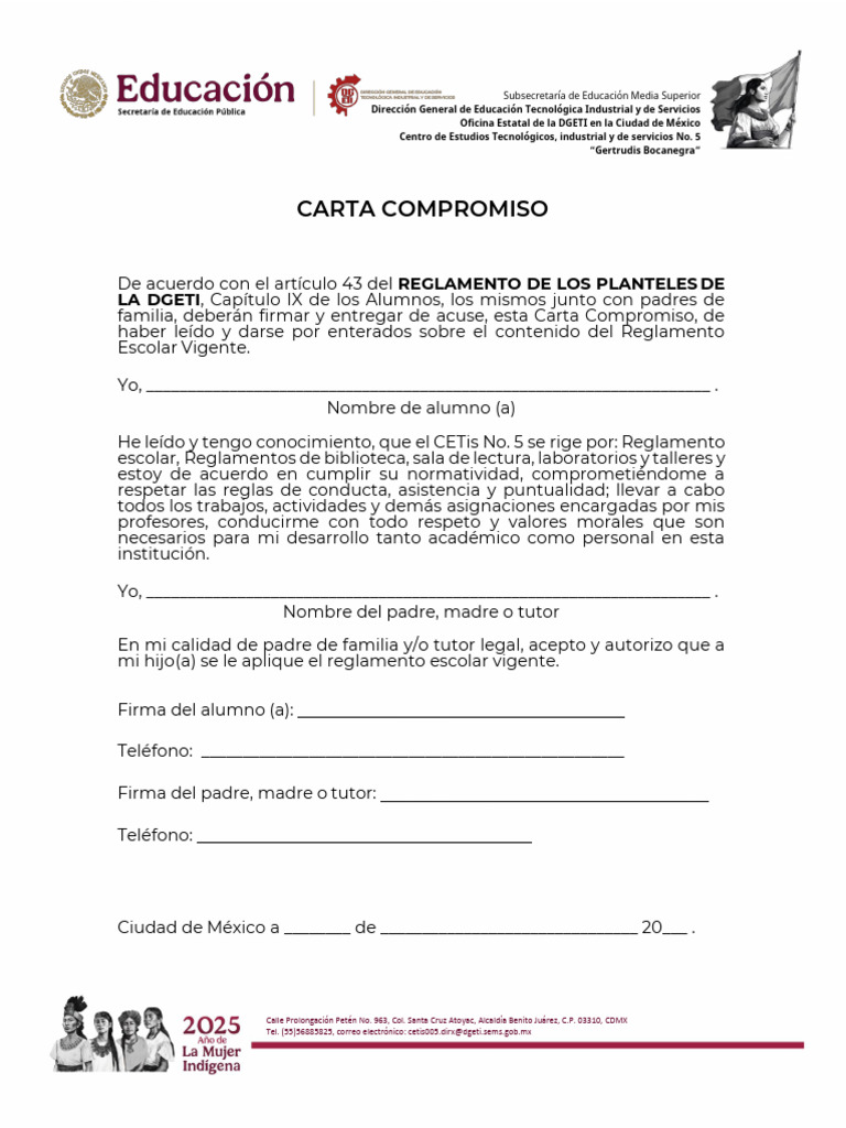 Carta Compromiso | PDF