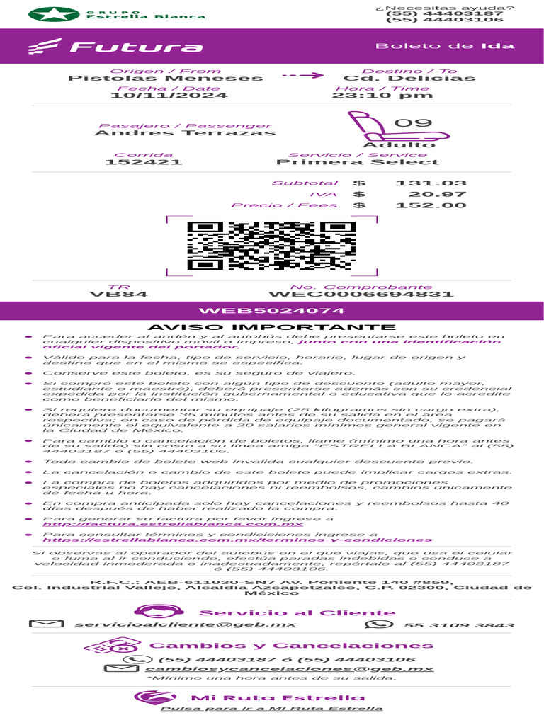 Información sobre Boletos de Autobús | PDF | Transporte