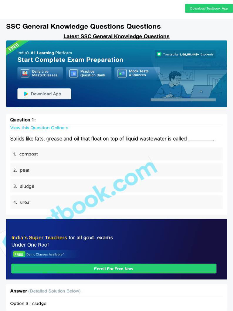SSC General Knowledge Questions 637ef1f2764047ad56a6e39a | PDF