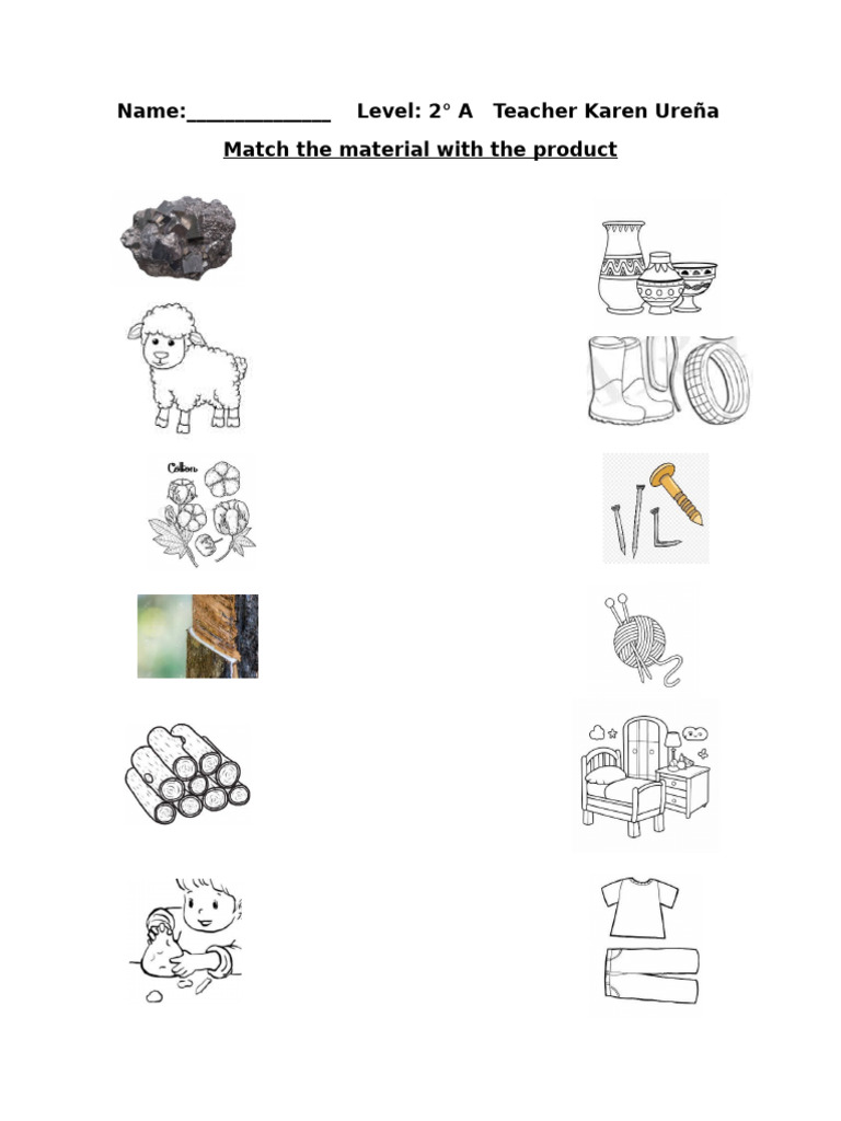 2° Science Materials and products | PDF