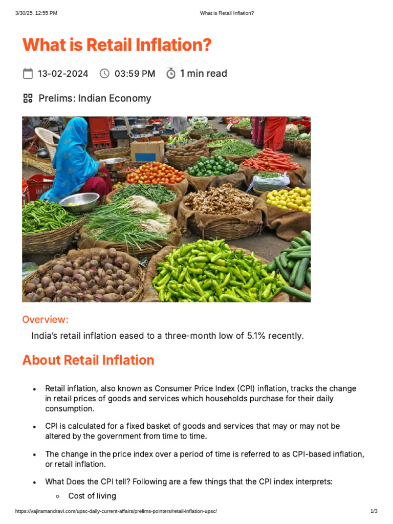 What Is Retail Inflation | PDF | Cost Of Living | Inflation