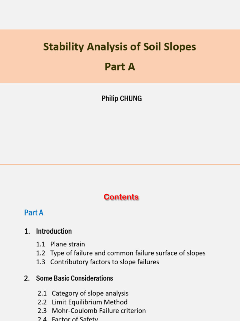 Lectures 3, 4 and 5 - Slope Stability Analysis - Part A - 2025 | PDF ...