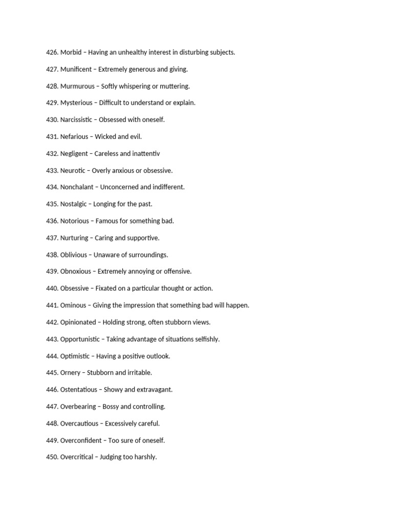 My Vocabulary Related To Behavior | PDF | Emotions | Psychological Concepts