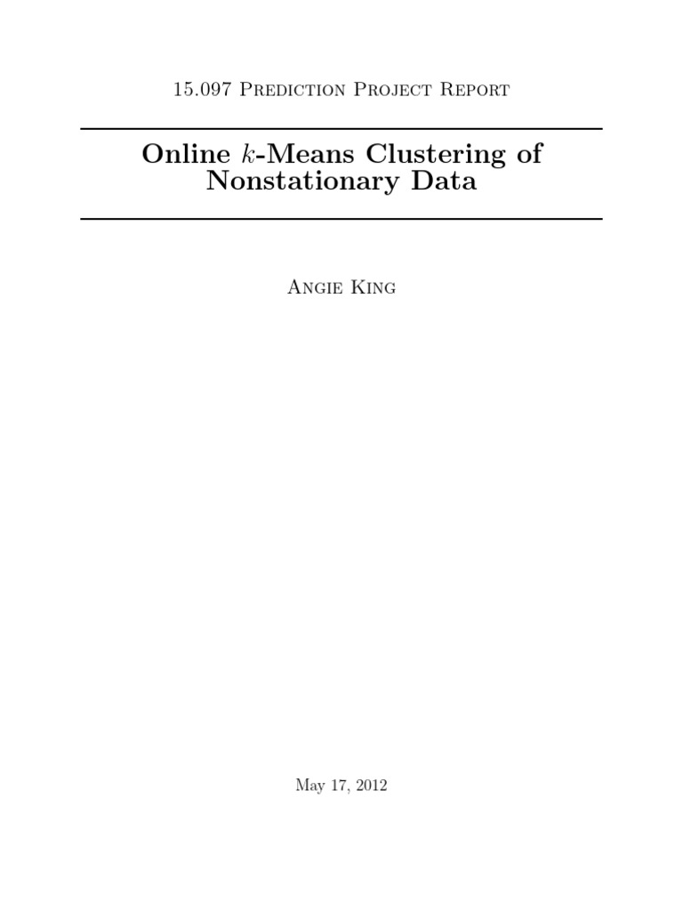Student Project Online K-Means Clustering | PDF | Cluster Analysis | Algorithms And Data Structures