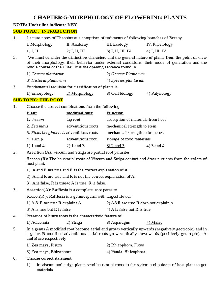 05-CHAPTER-5-MORPHOLOGY OF FLOWERING PLANTS(1).docx | PDF | Leaf | Root