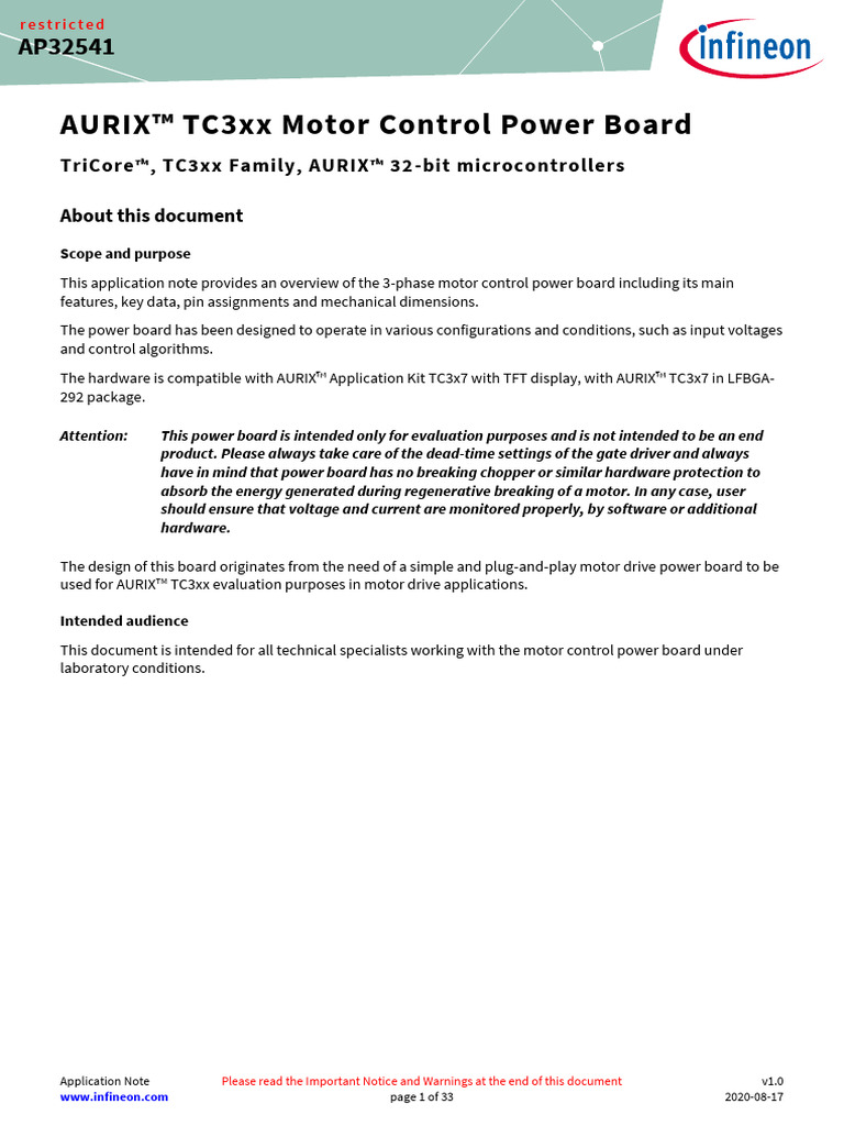AP32541 AURIX TC3xx Motor Control Power Board v1.0.1 | PDF | Electrical ...