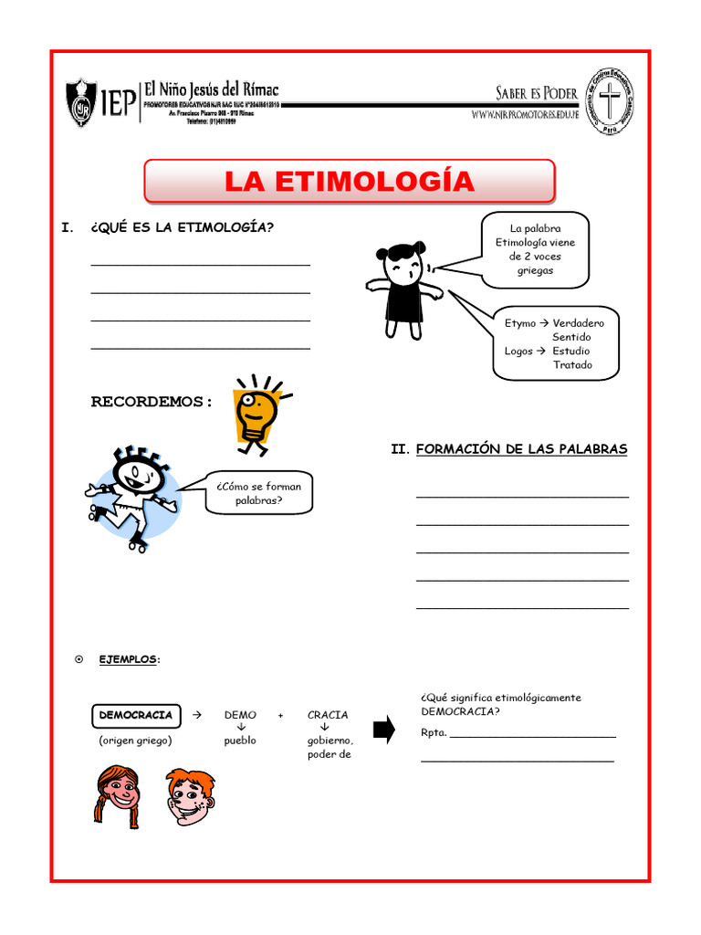 Que Es La Etimologia para Segundo de Secundaria | PDF | Lingüística ...