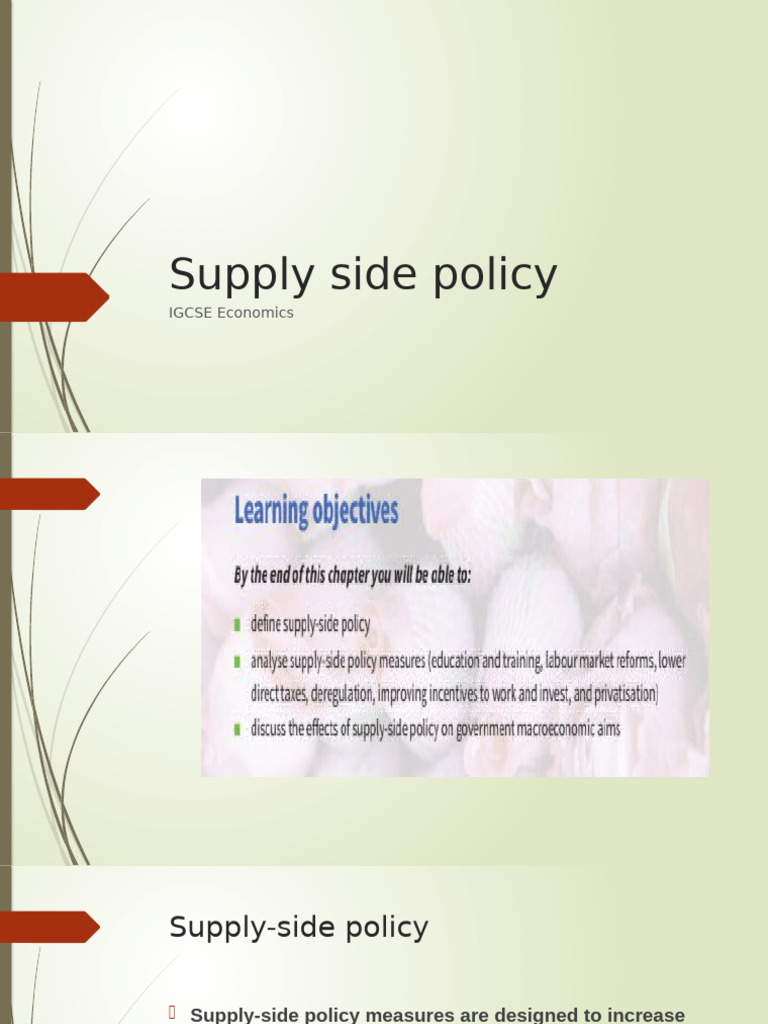Understanding Supply-Side Policies in Economics | PDF | Supply Side ...