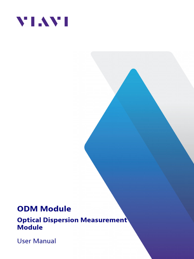 Optical Dispersion Measurement Odm Module User Manual 8100 Series ...
