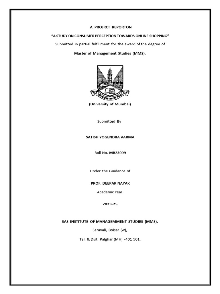 Satish Varma - General Project | PDF | E Commerce | Online Shopping