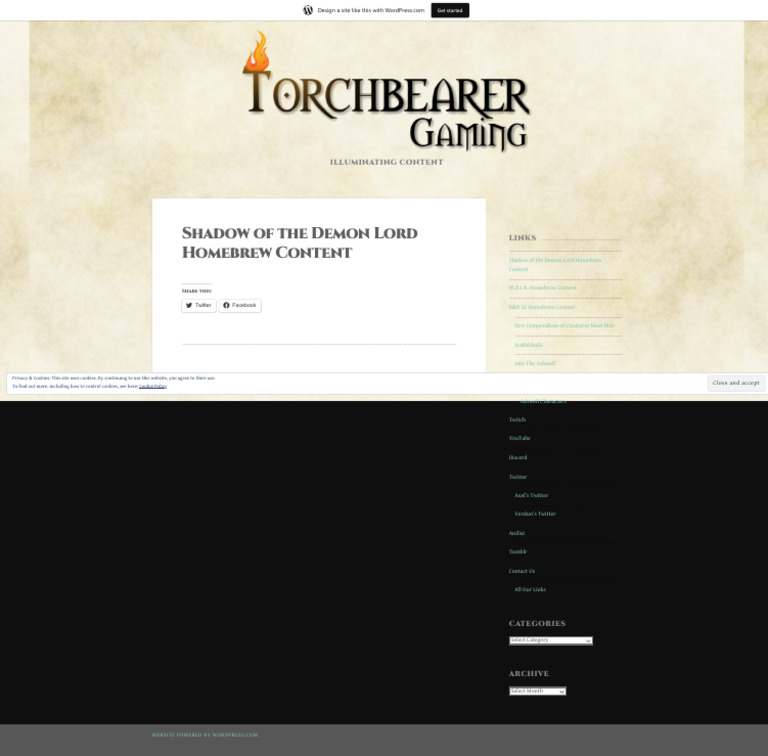 Shadow of the Demon Lord Homebrew Content | PDF | Websites | Cyberspace