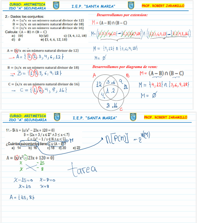 Clase de Aritmetica - 2do Sec. A Miercoles 09 | PDF