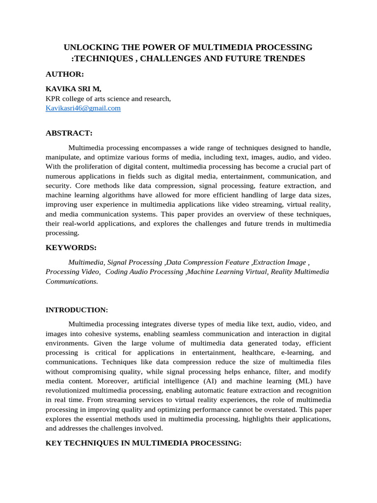Unlocking Power Multimedia Processing | PDF | Data Compression | Multimedia