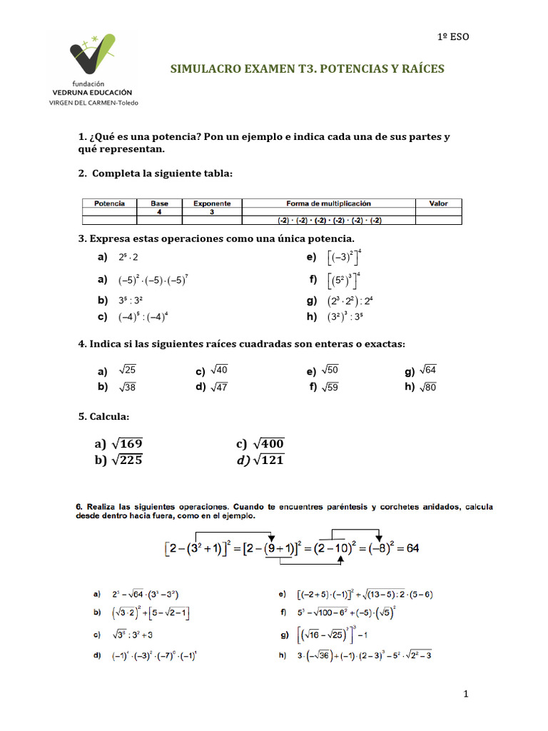 Microsoft Word - Documento1 | PDF | Exponenciación | Raíz cuadrada