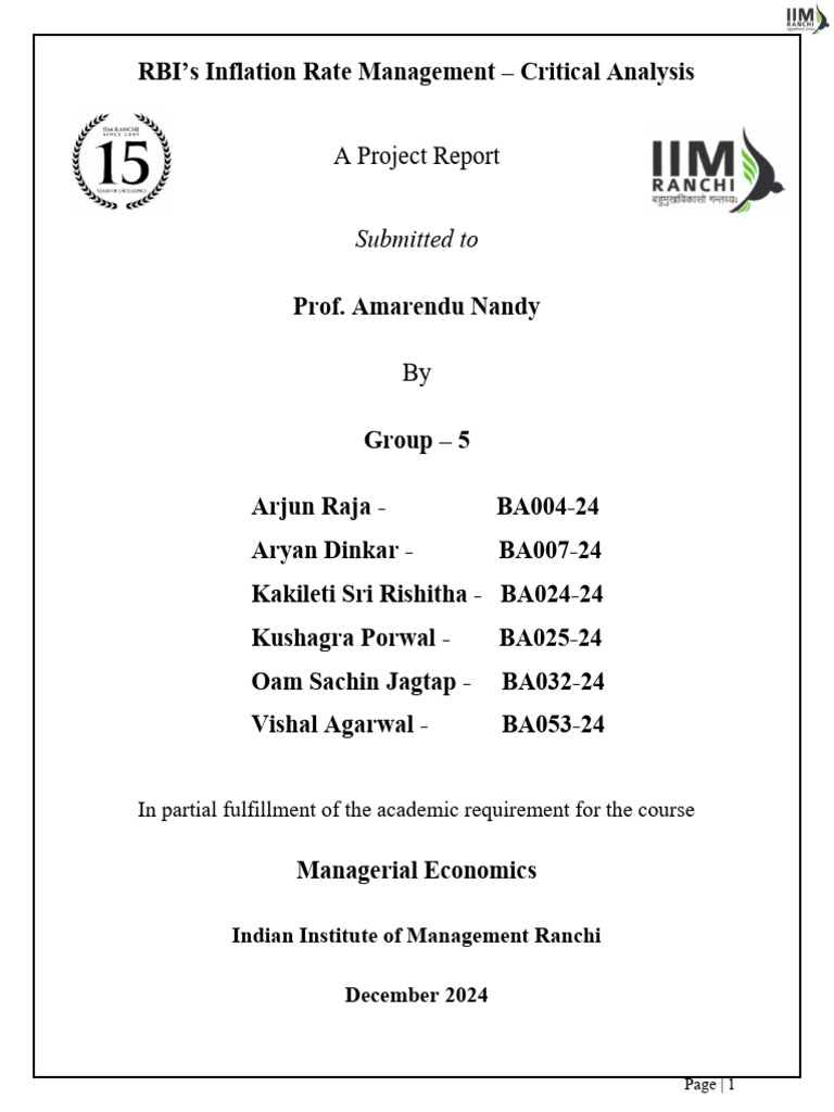 RBI’s Inflation Rate Management – Critical Analysis | PDF | Inflation ...