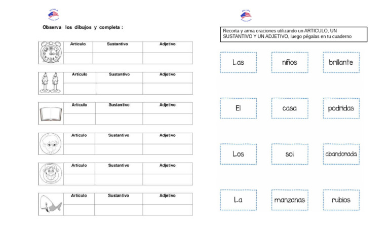 Guia de Articulos, Sustantivos y Adjetivos | PDF