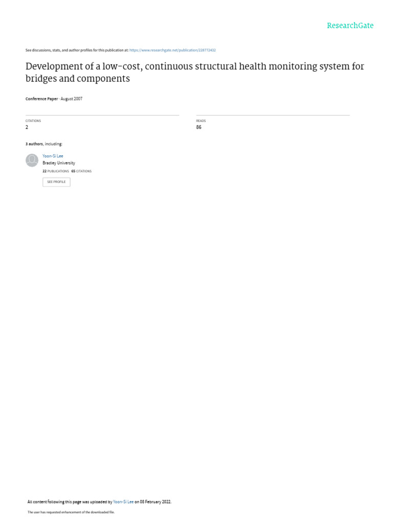 Development of A Low-Cost, Continuous Structural Health Monitoring ...