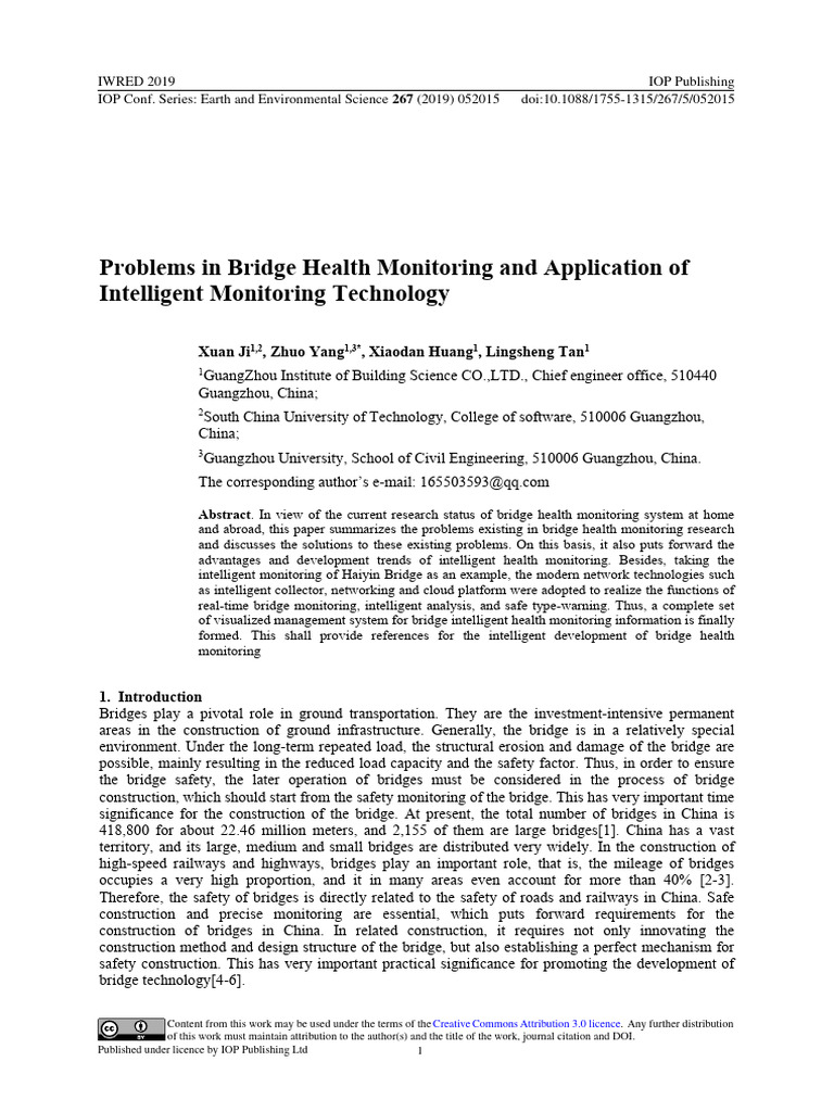 Problems In Bridge Health Monitoring And Application Of Intelligent