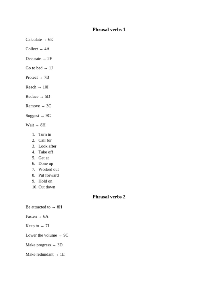 Phrasal verbs 1+2+3 THTH | PDF