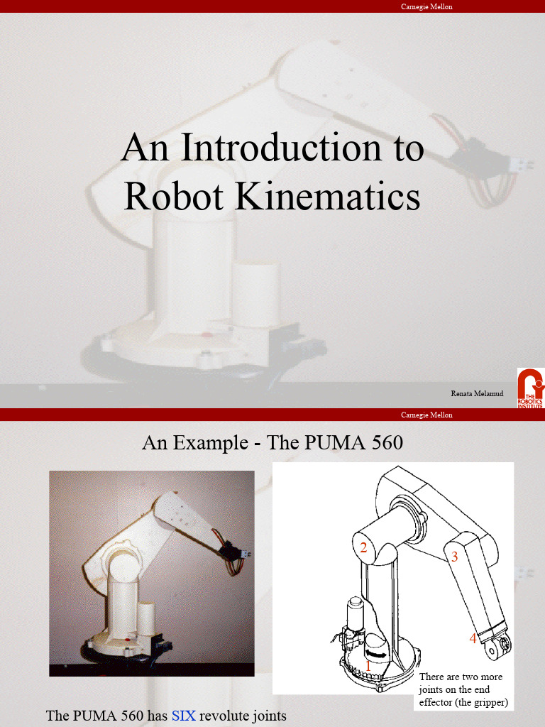 Manipulator Kinematics (Forward, Inverse), Martics (R, T, H), DH | PDF ...