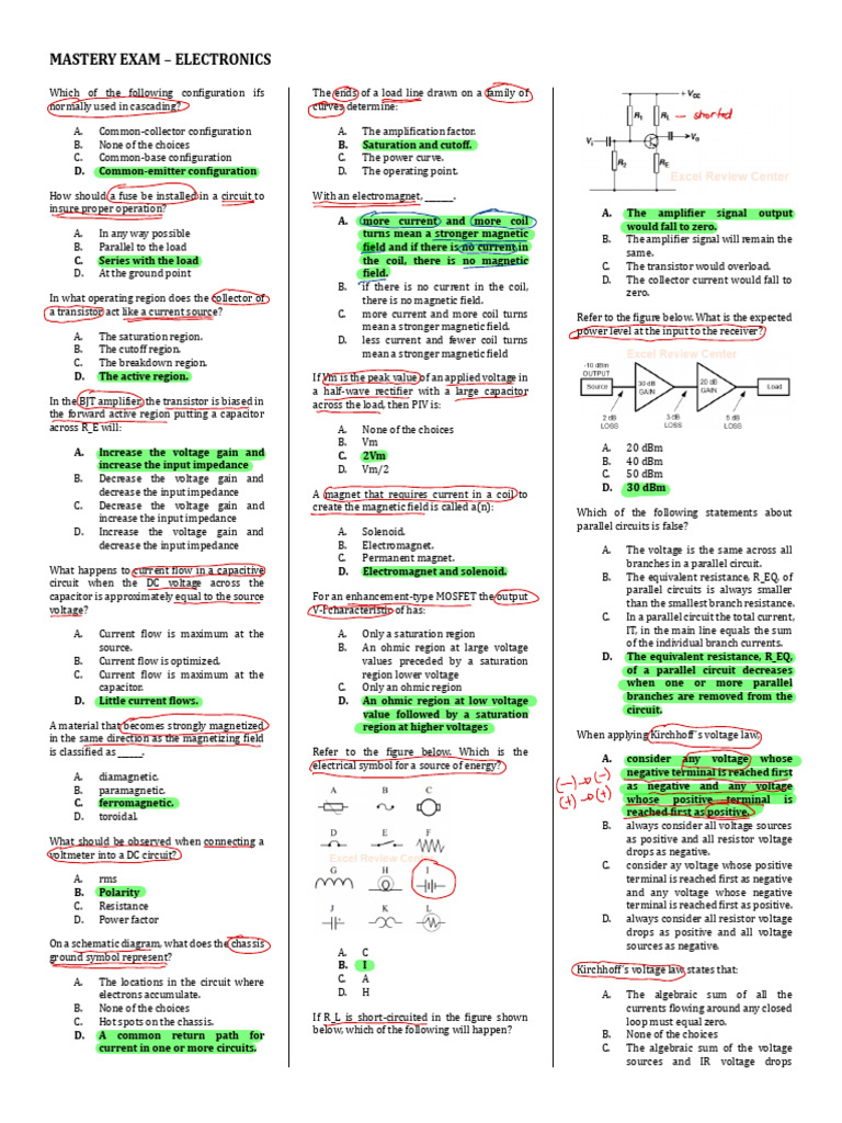 Mastery-Exam-Elec 2 | PDF | Amplifier | Capacitor