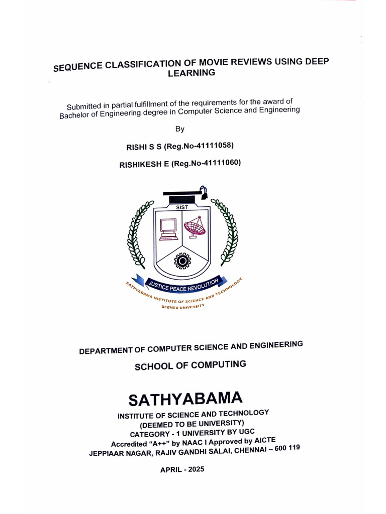 Rishikesh E(41111060) Final Report | PDF | Deep Learning | Machine Learning