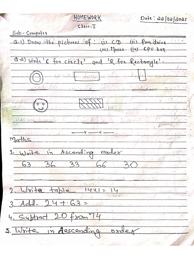 Std - 1, Homework-13 | PDF