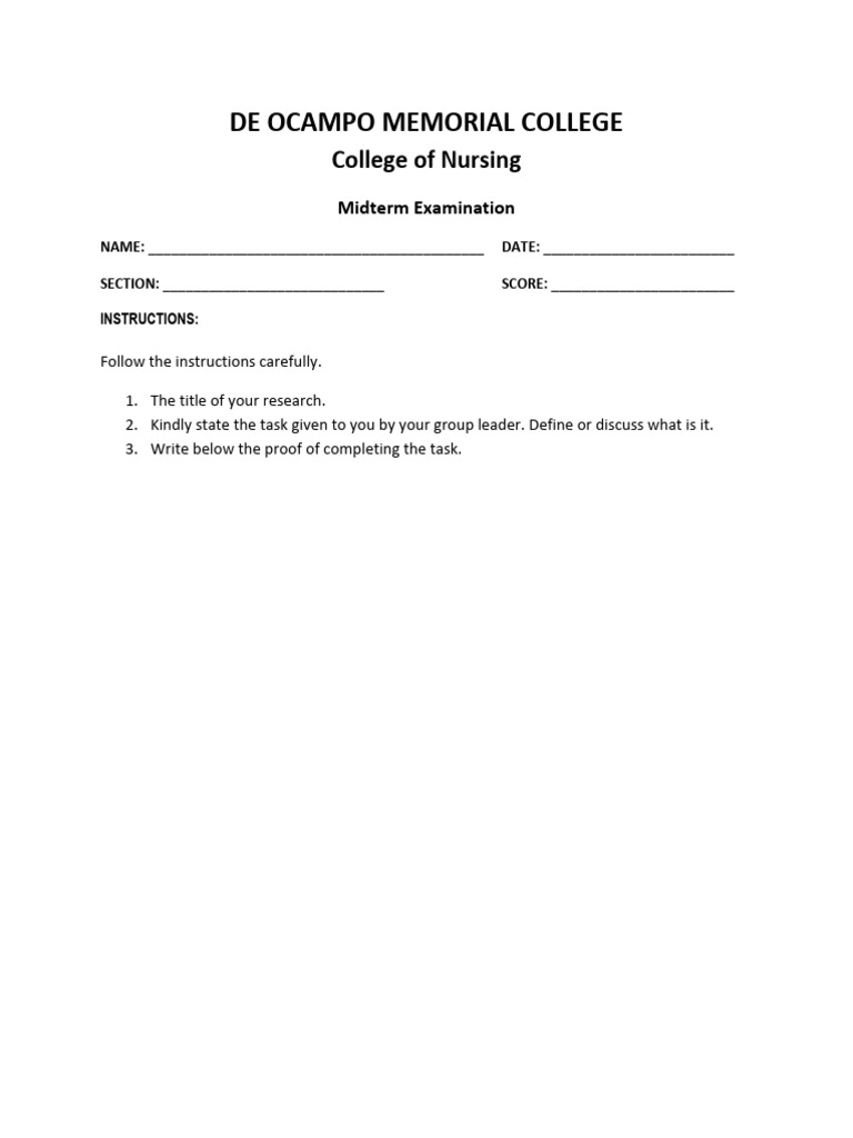 Midterm Exam For Research Domc | PDF