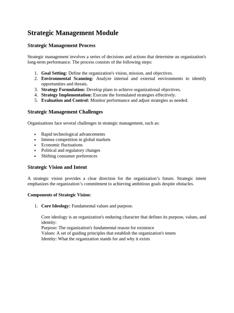 Strategic Management Process Overview | PDF | Strategic Management ...