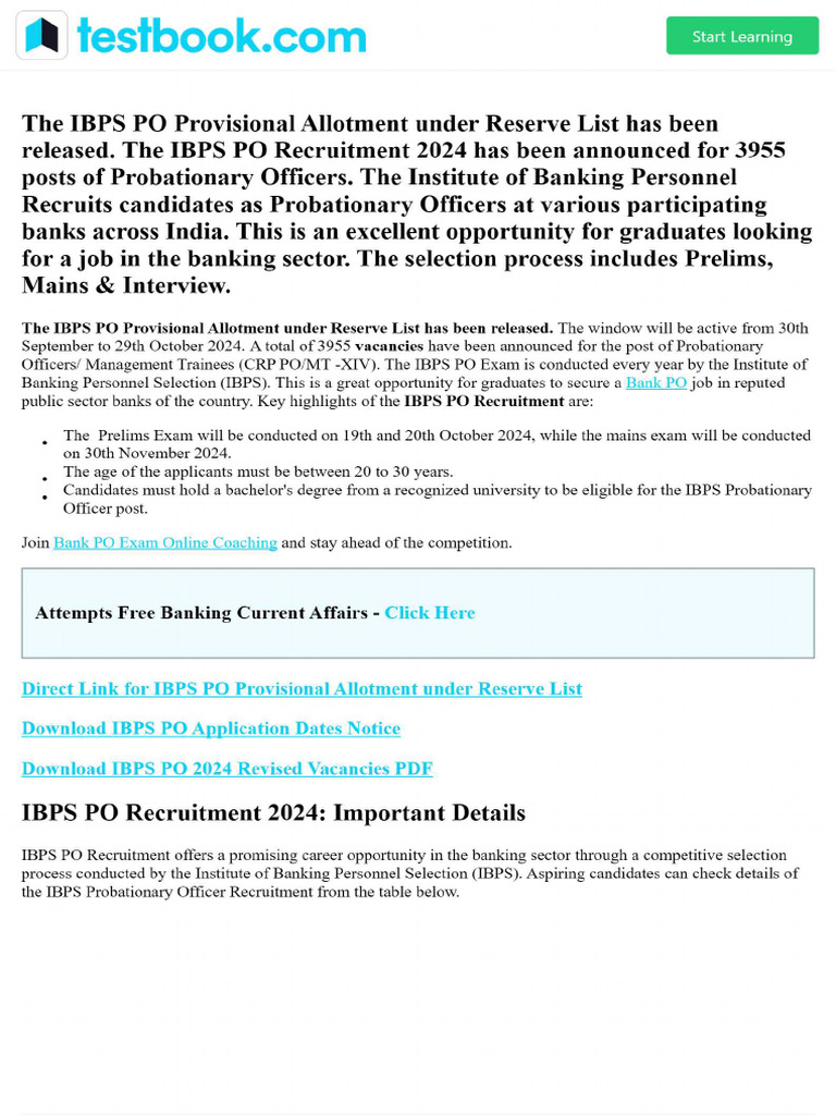IBPS POExam Info | PDF