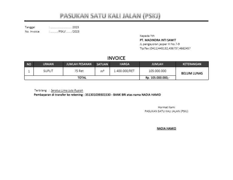 Invoice Dozer-8 | PDF
