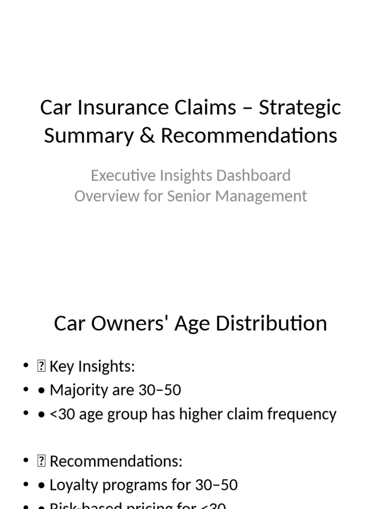Car Insurance Insights Summary Presentation | PDF