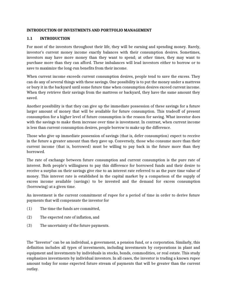 Understanding Investments and Portfolio Management | PDF | Investing ...