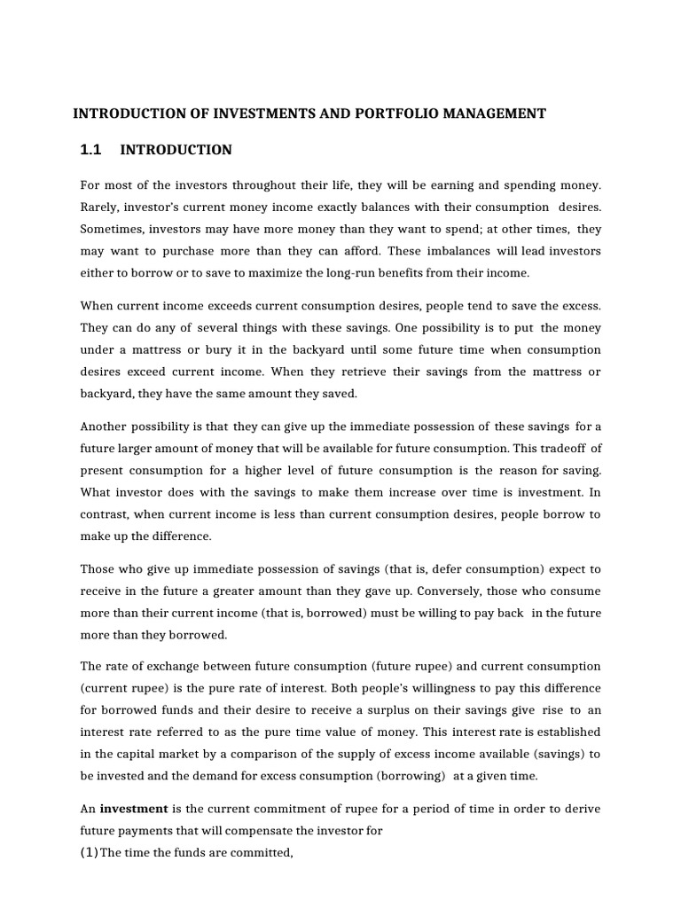 Investment and Portfolio Management | PDF | Investing | Speculation