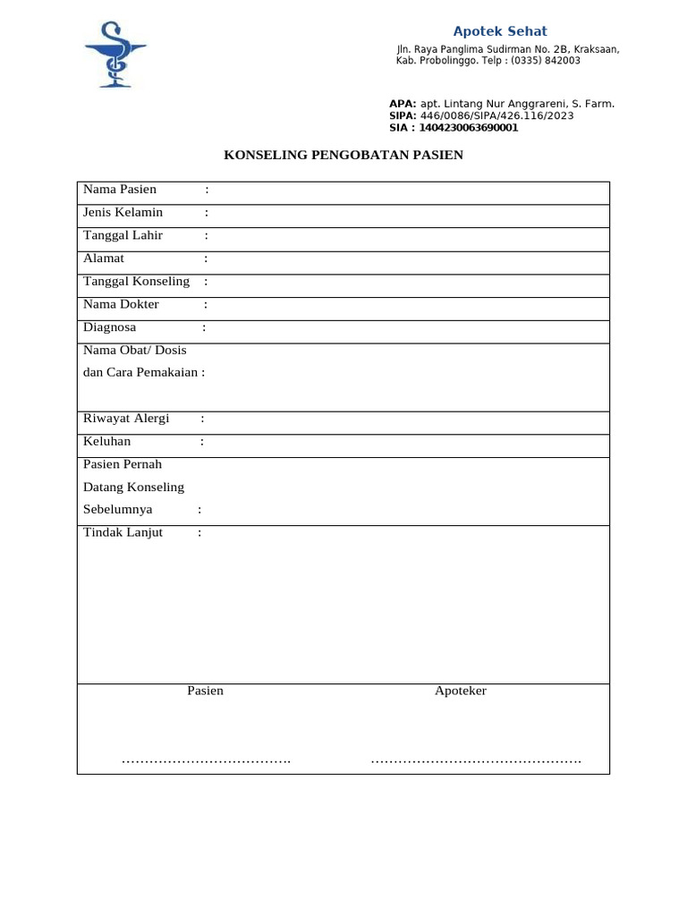 Format Dokumentasi Konseling | PDF