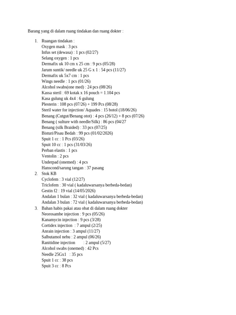 Bahan Abis Pakai Dan Obat Injection | PDF
