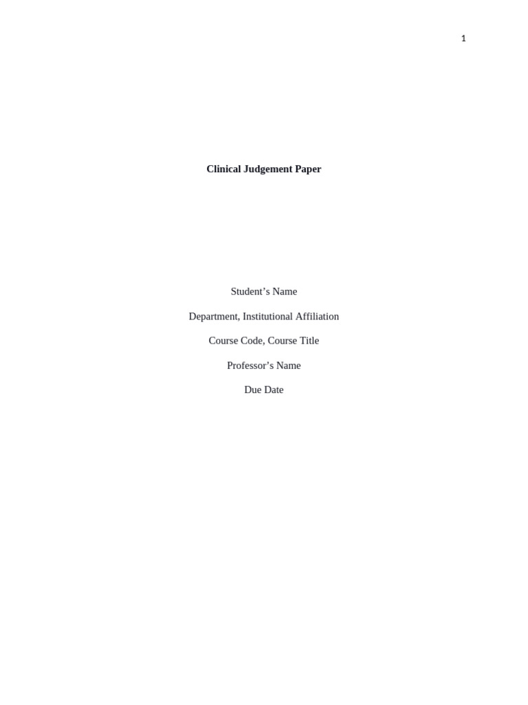 BSNC 2000 Clinical Judgement Paper | PDF | Urinary Tract Infection | Sepsis