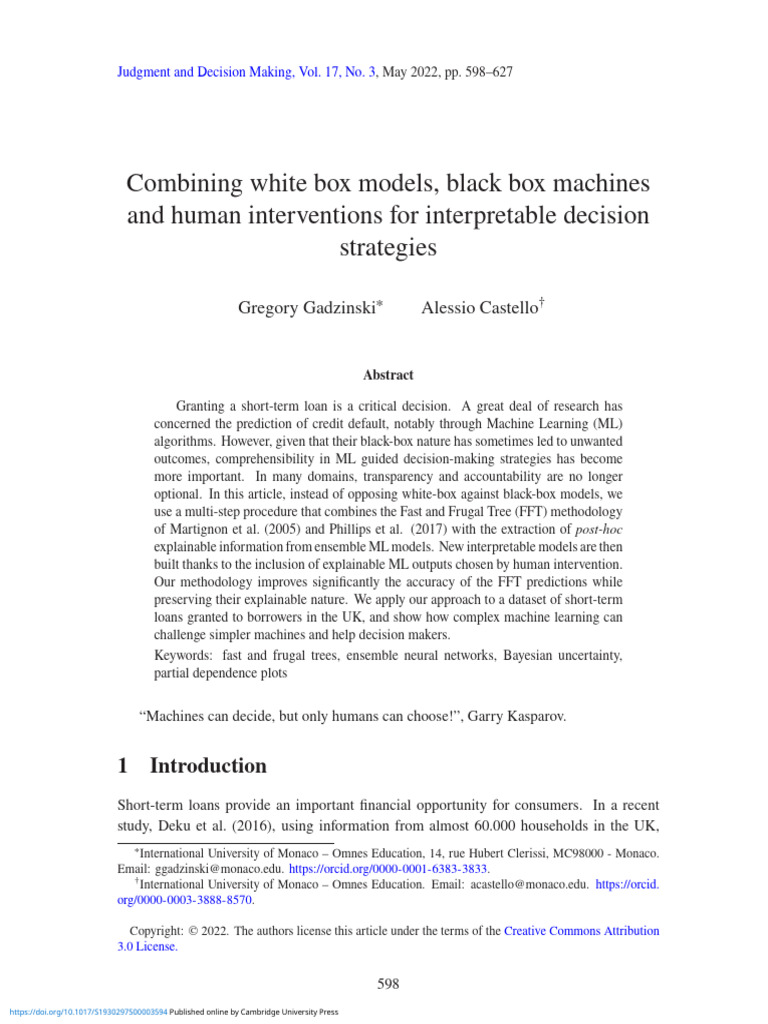 Combining White Box Models Black Box Machines and | PDF | Sensitivity ...