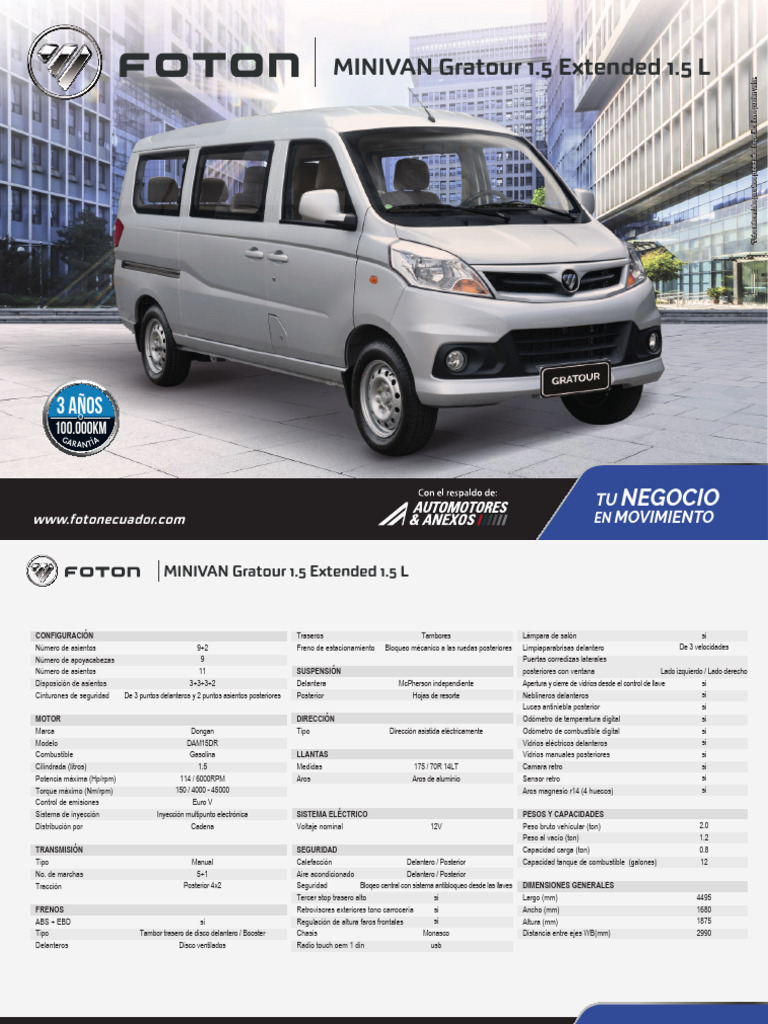 Foton GRATOUR 1.5-2020 | PDF | Inyección de combustible | Tecnologías ...