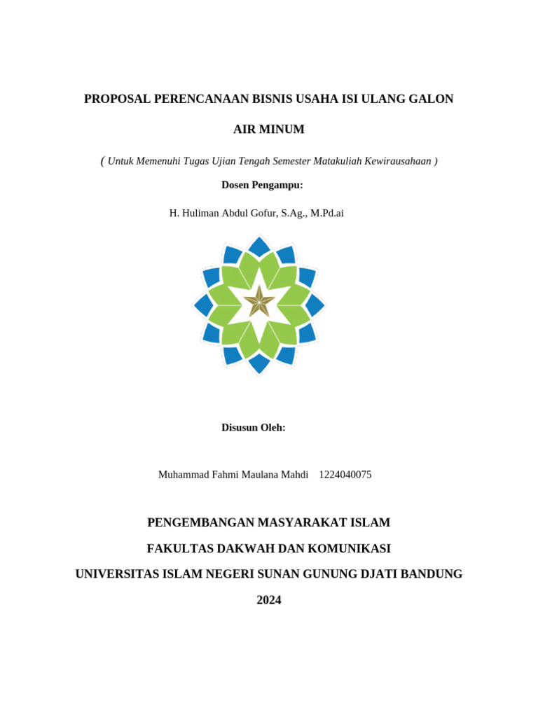 Contoh Proposal Bisnis Plan | PDF