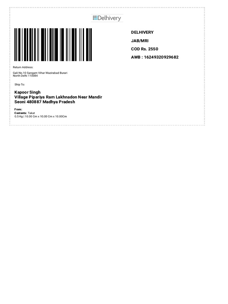 Shipment Labels | PDF