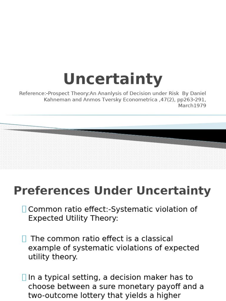 Lect Expected Utility Exceptions | PDF | Decision Theory | Applied ...