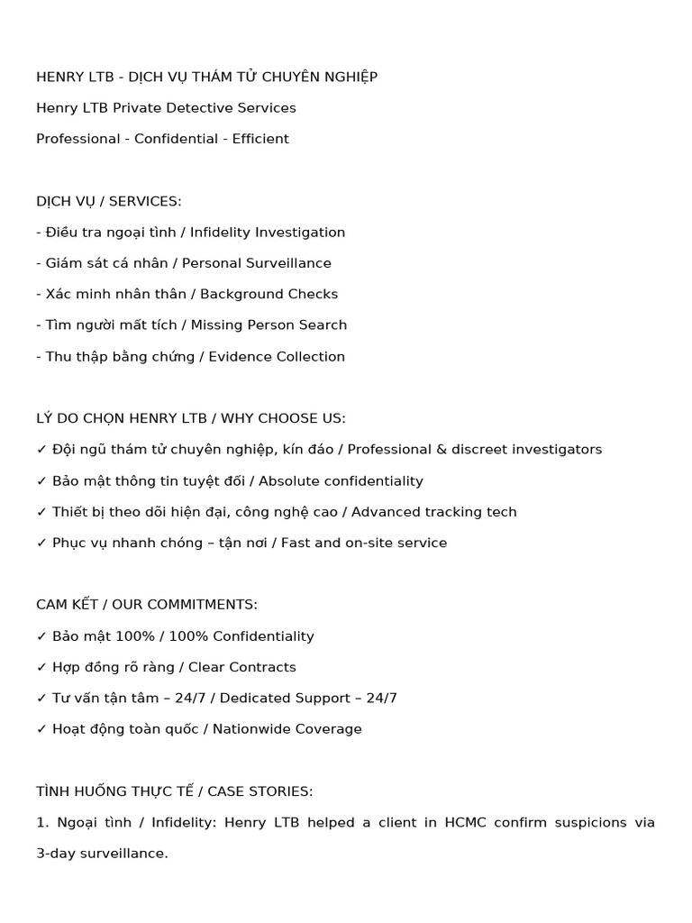 Brochure Henry LTB Detective Services UTF8 | PDF