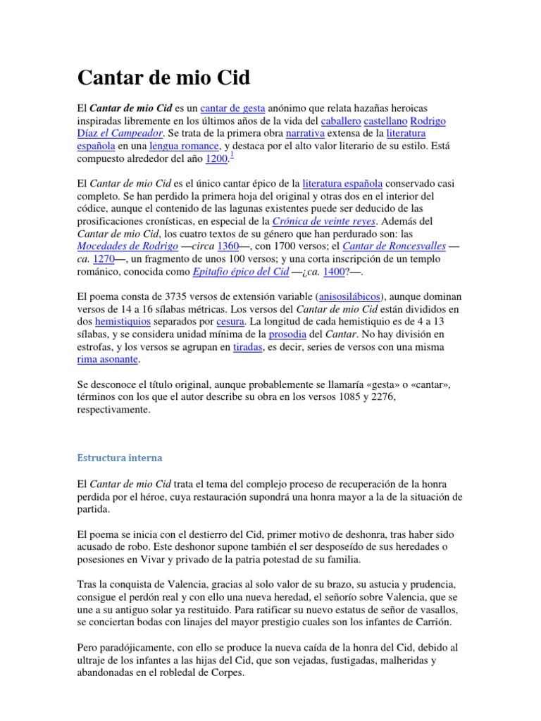 Cantar de Mio Cid | PDF | Alemania nazi | Renacimiento
